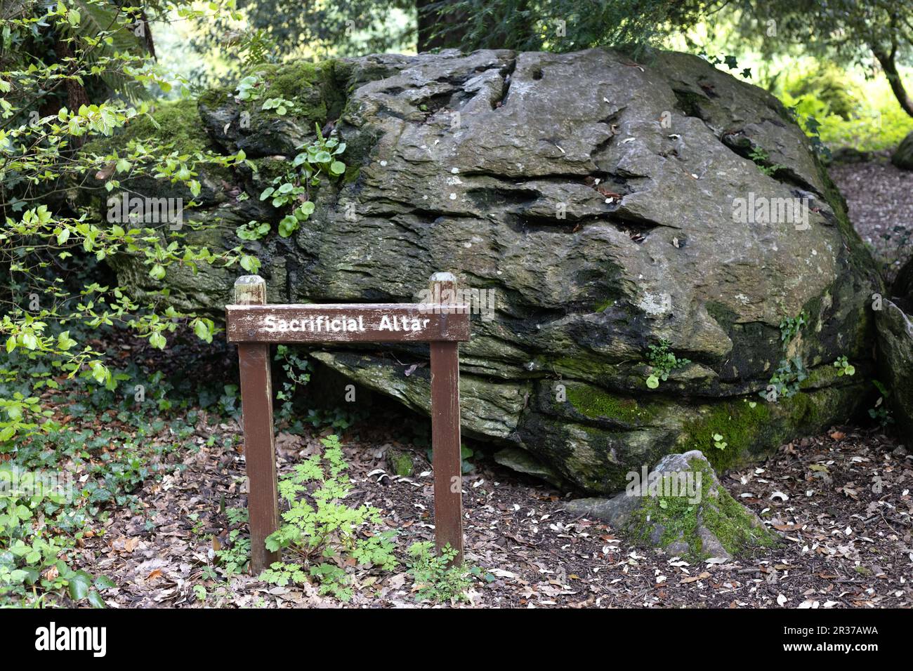 The sacrificial altar on the grounds of Blarney Castle in Ireland Stock ...