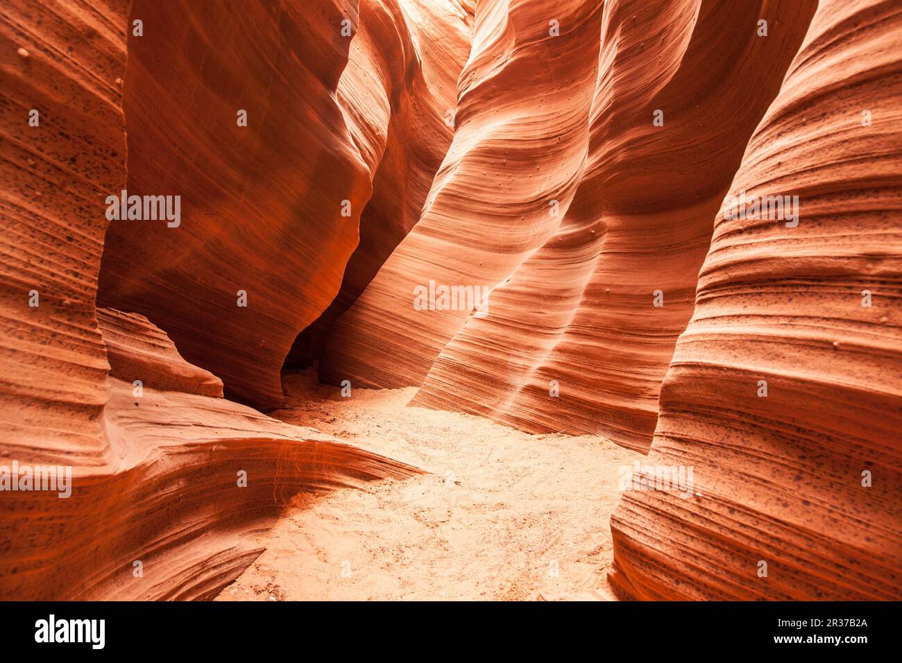 Interior of Antelope Canyon, woderful orange waves made of stone Stock ...