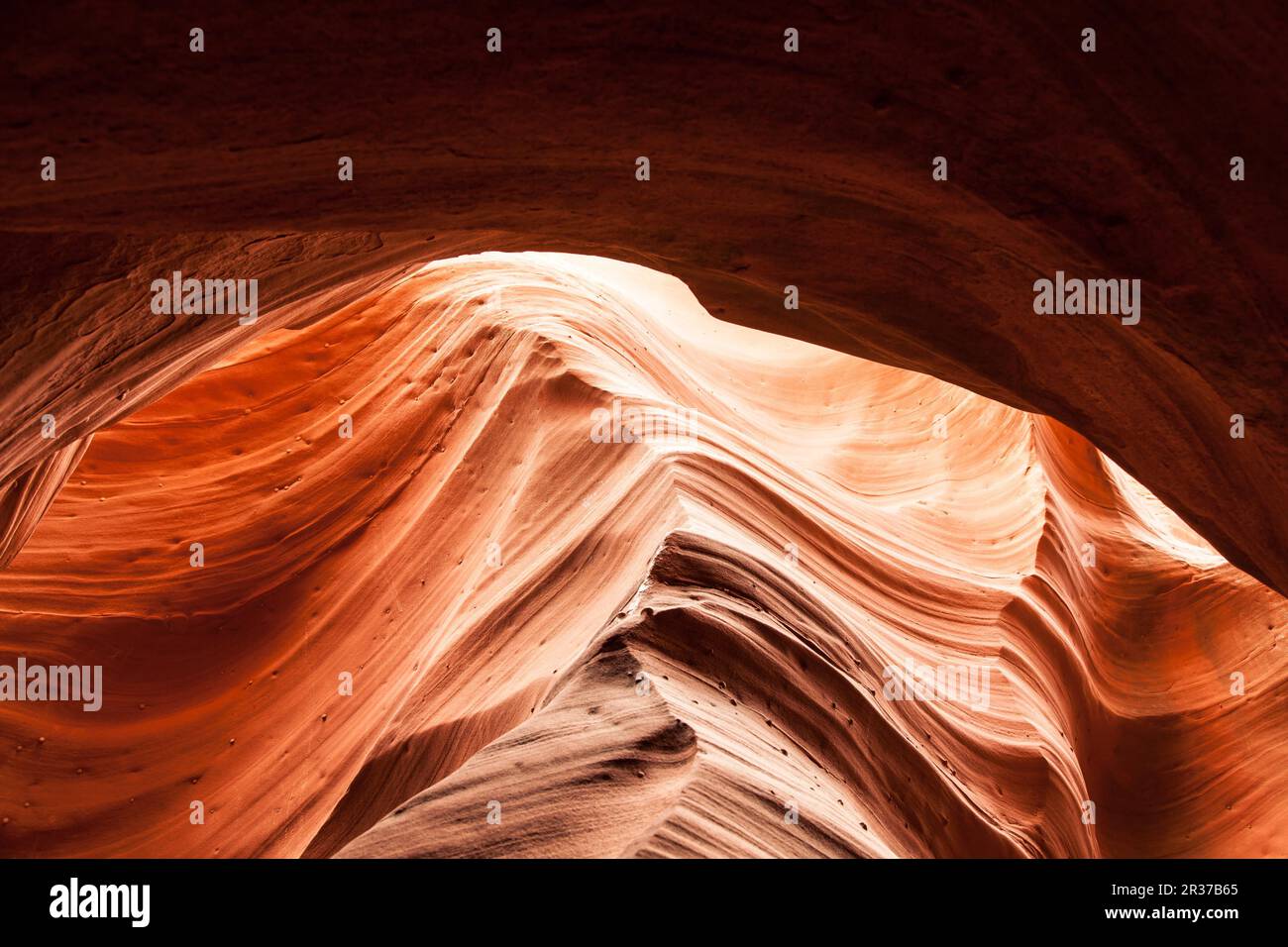 Interior of Antelope Canyon, woderful orange waves made of stone Stock ...