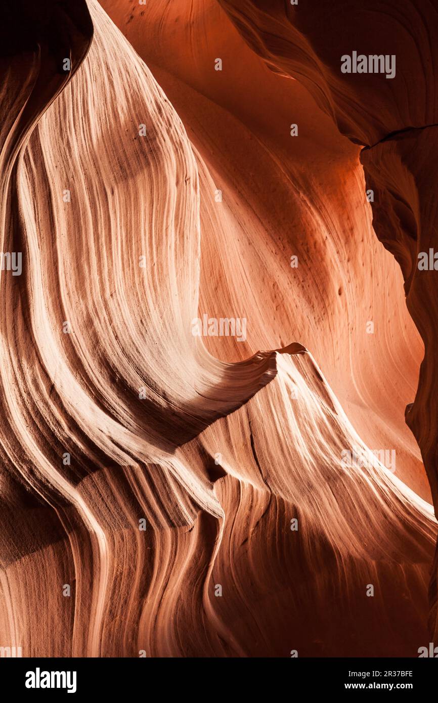 Interior of Antelope Canyon, woderful orange waves made of stone Stock ...