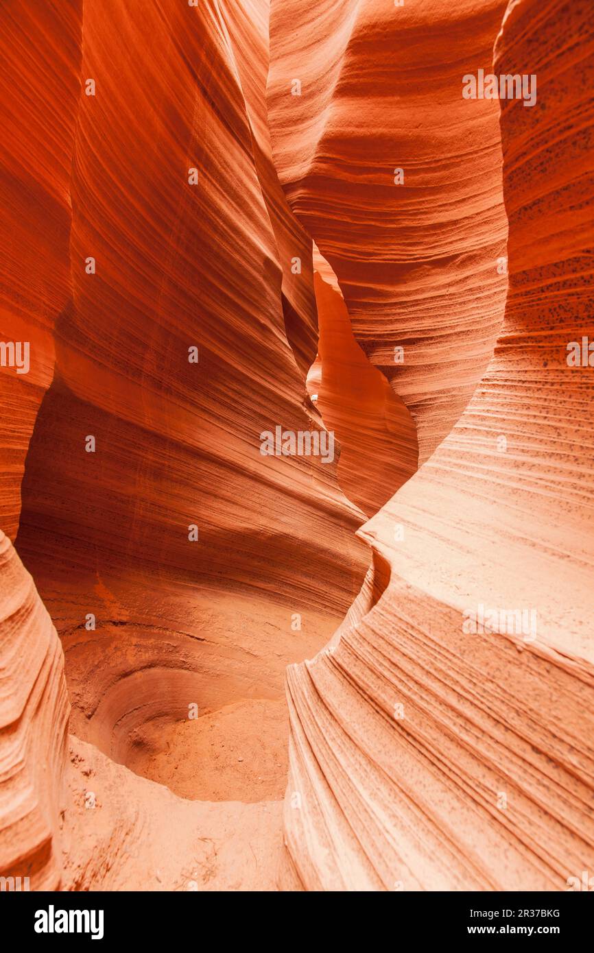 Interior of Antelope Canyon, woderful orange waves made of stone Stock ...