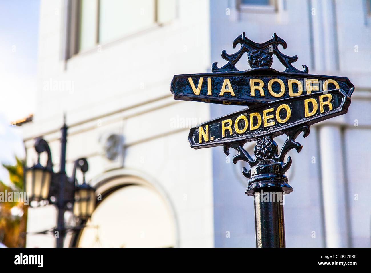 Famous steetsigh of Rodeo Dr in Los Angeles, the Luxury block Stock ...