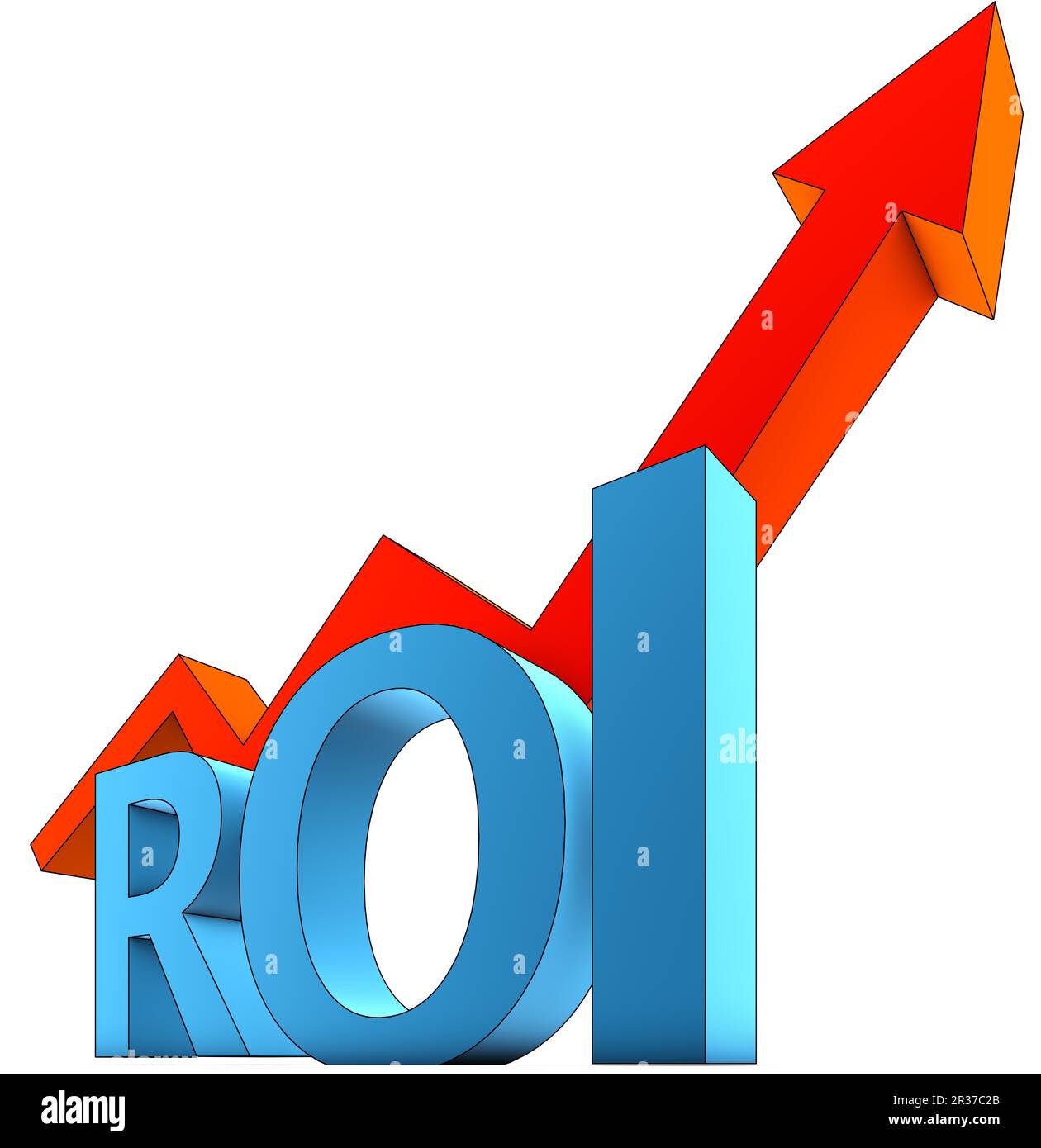 high resolution rendering of a ROI icon and a arrow Stock Photo - Alamy