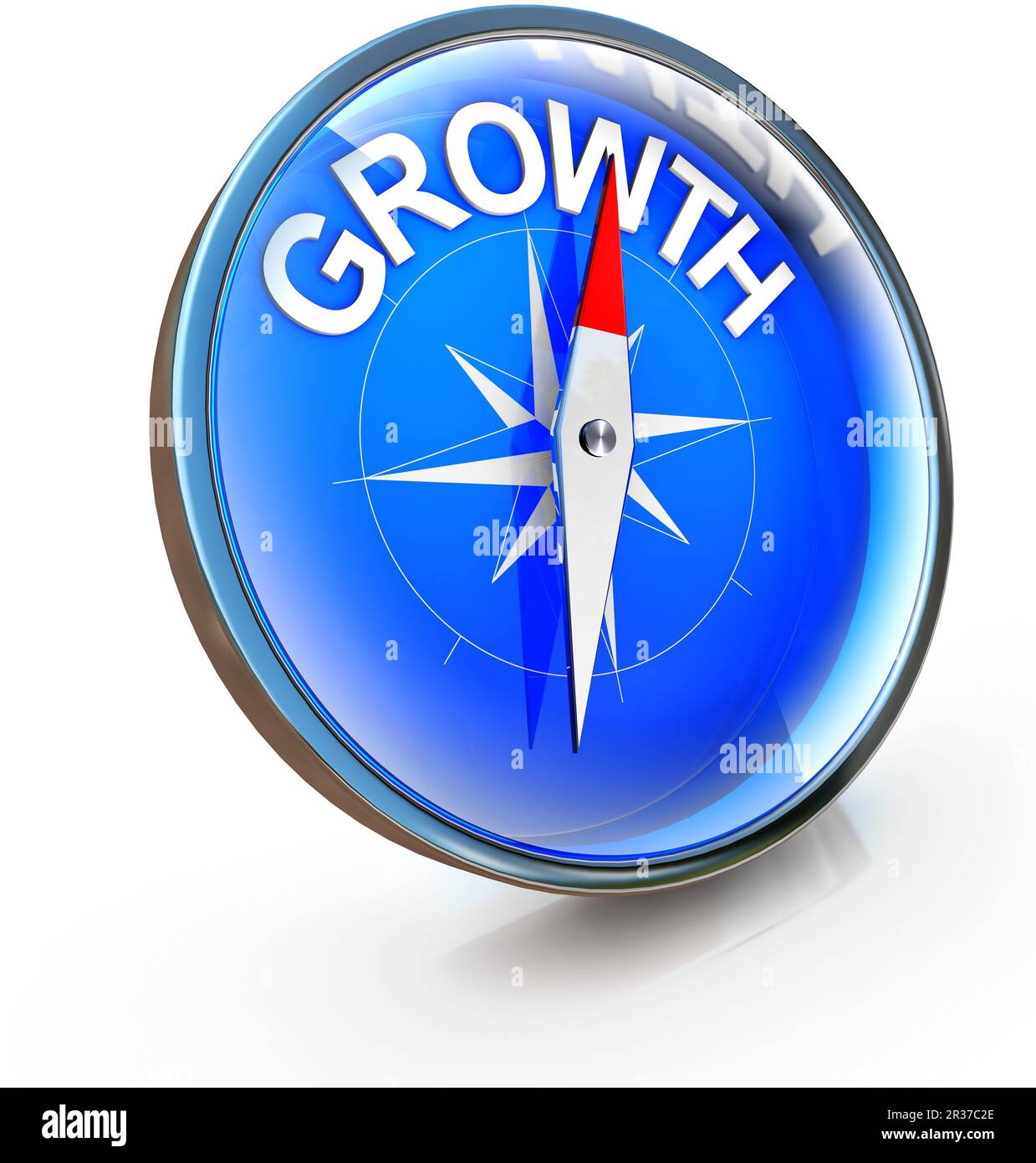 high resolution rendering of a compass with a growth icon Stock Photo ...