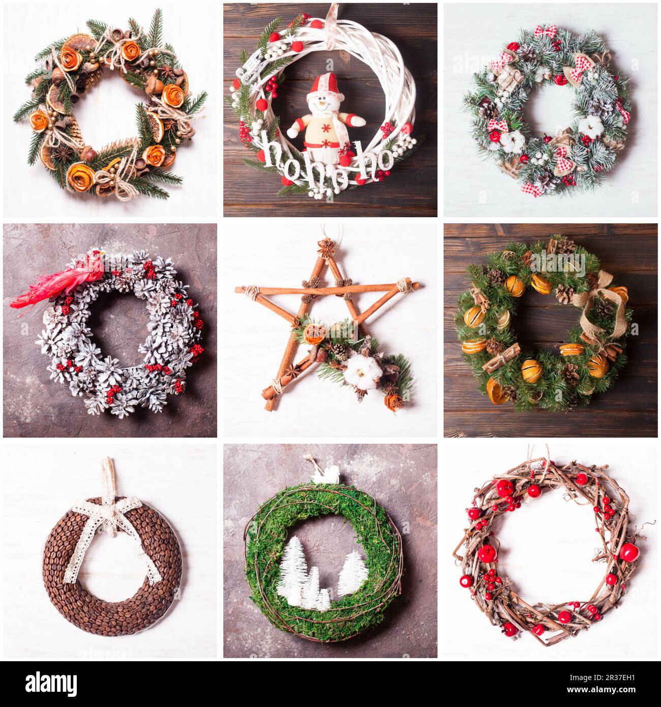 Christmas handmade wreath Stock Photo - Alamy