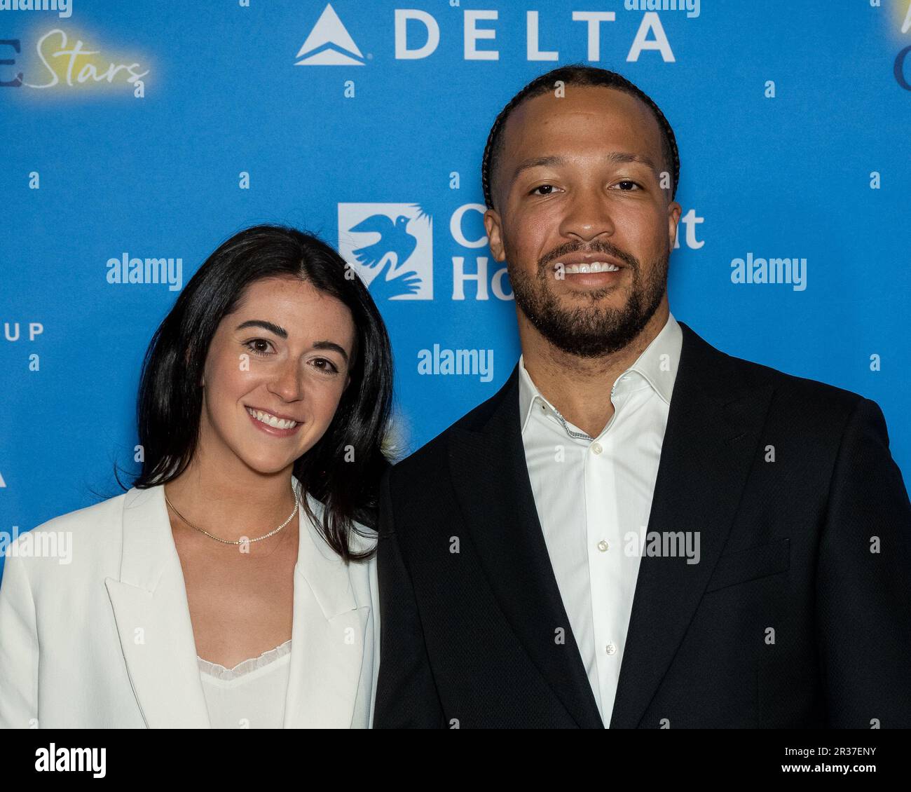 New York, USA. 22nd May, 2023. Alison Marks and Jalen Brunson arrive on ...