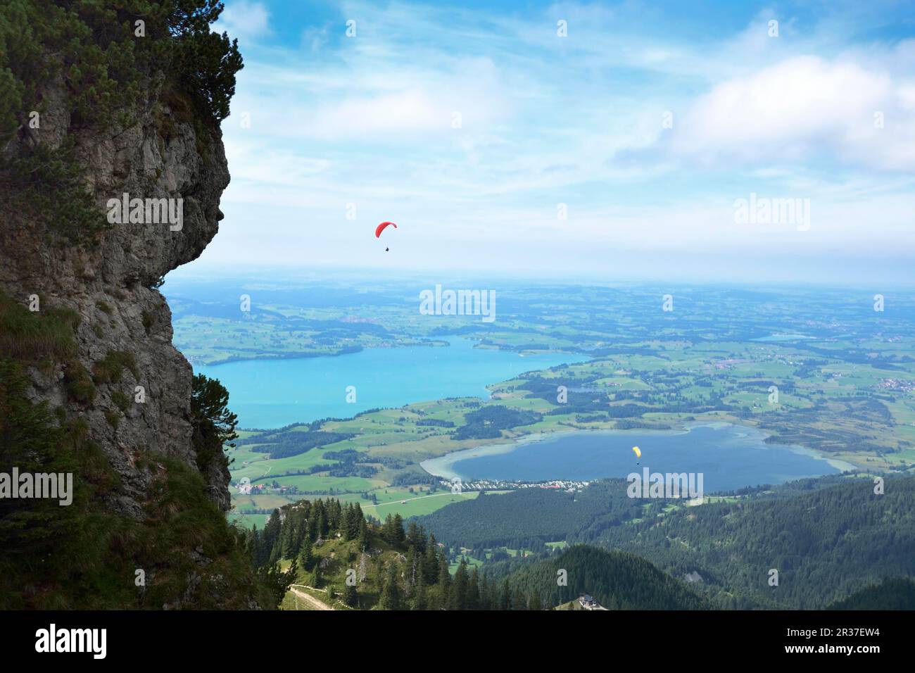 Lake Forggensee and lake Bannwaldsee in Fuessen (Bavaria) (Germany ...