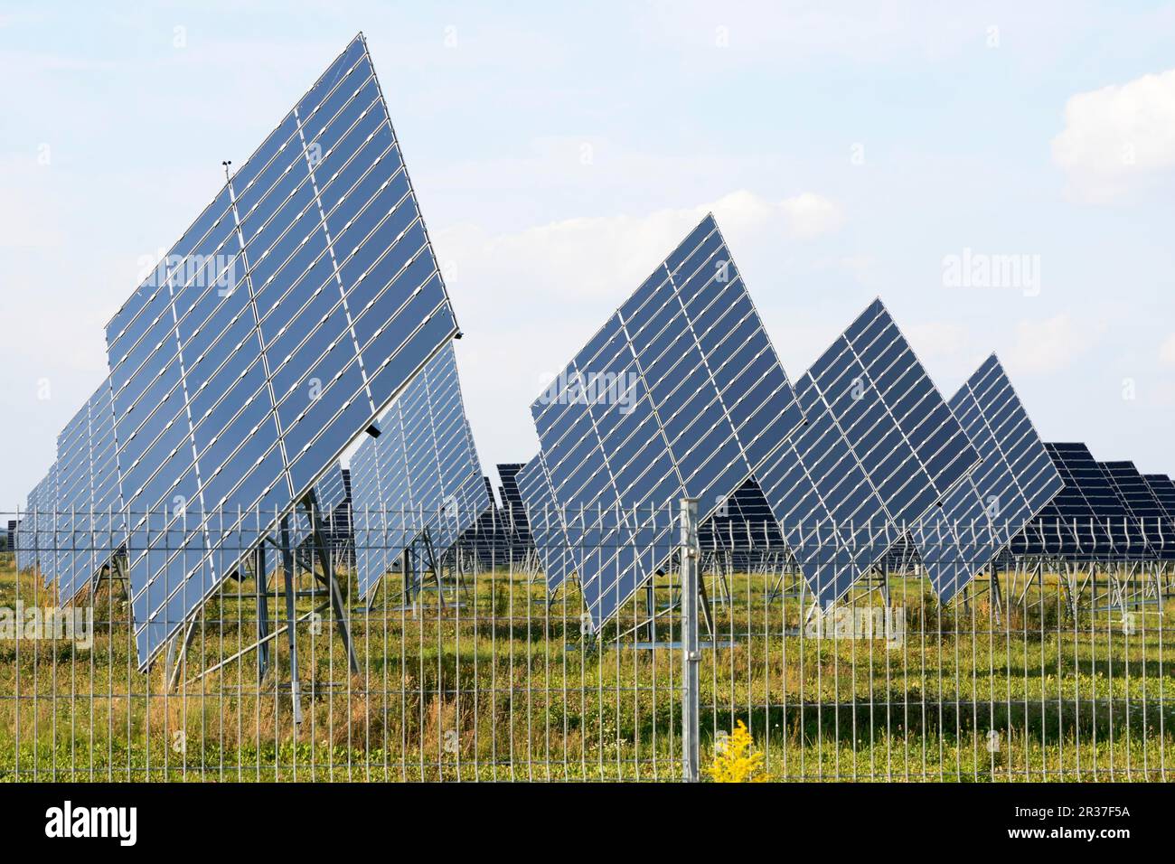 Solar park with huge solar panels Stock Photo - Alamy