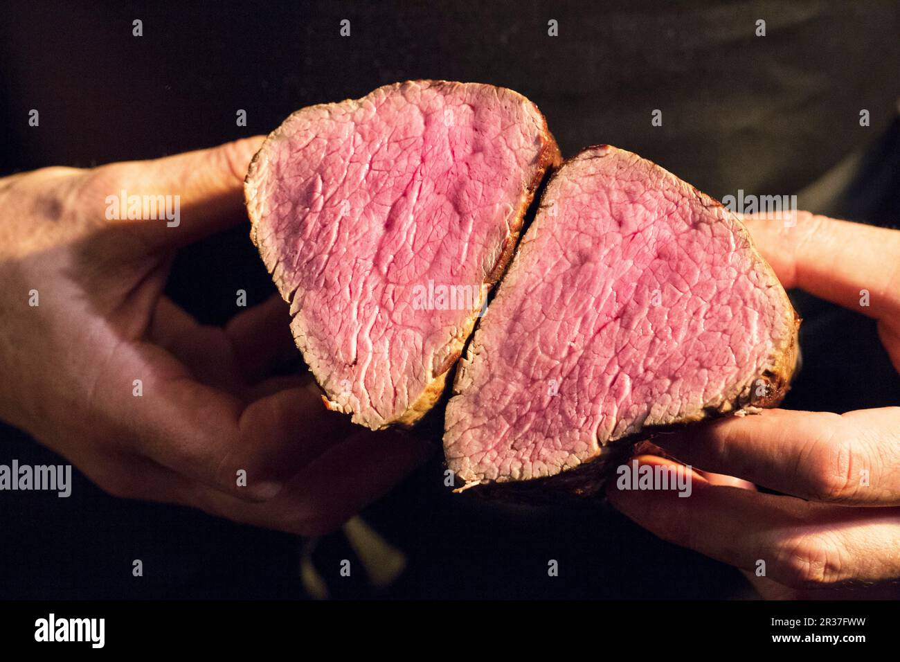 A fillet of beef cut into two pieces Stock Photo - Alamy