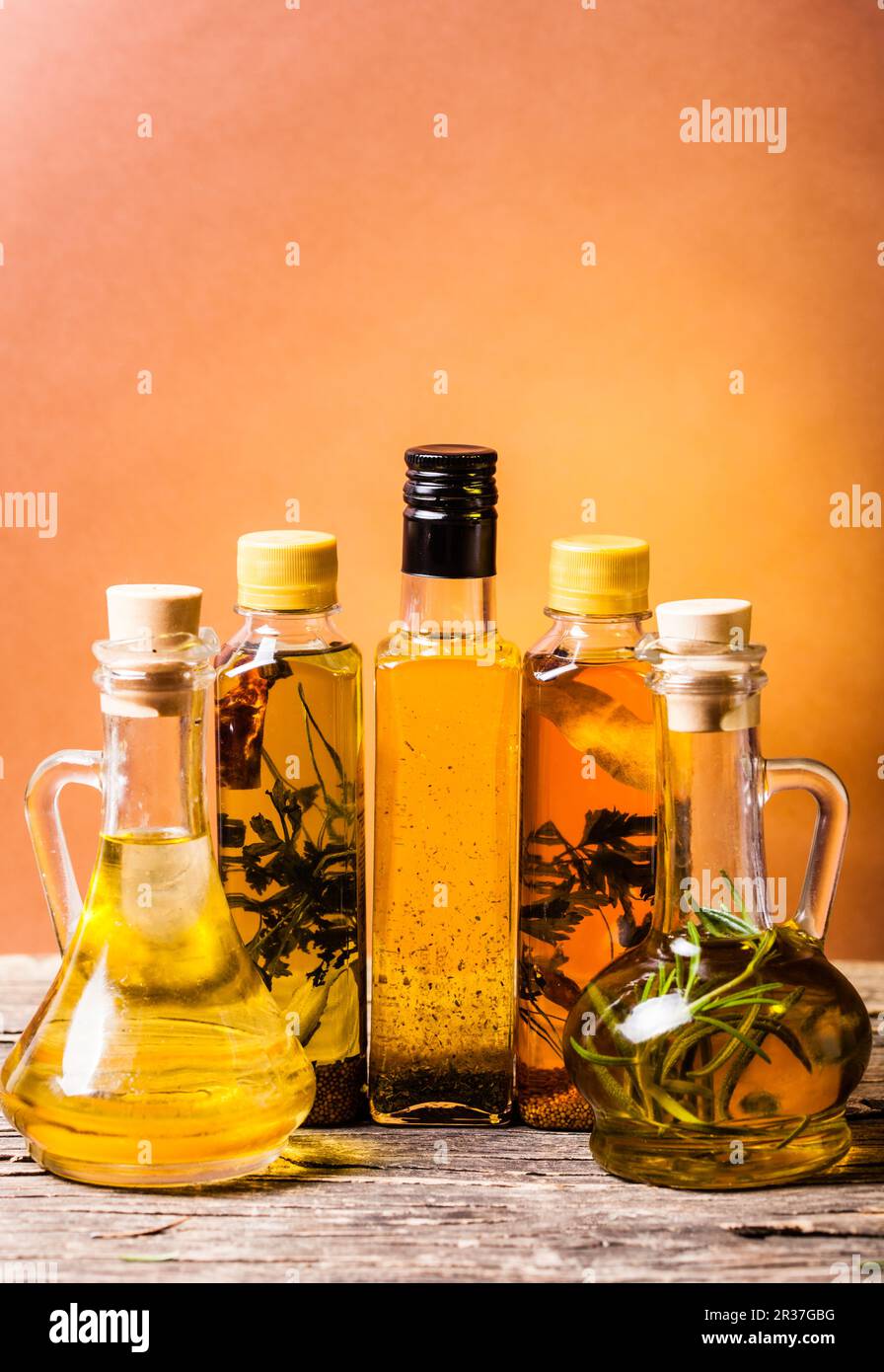 Spicy oils set Stock Photo - Alamy