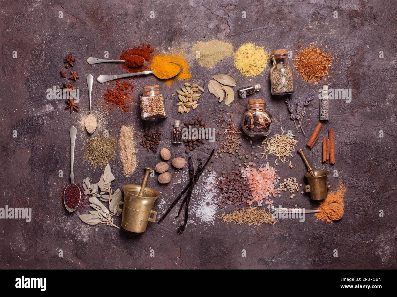 Flat lay spices Stock Photo - Alamy