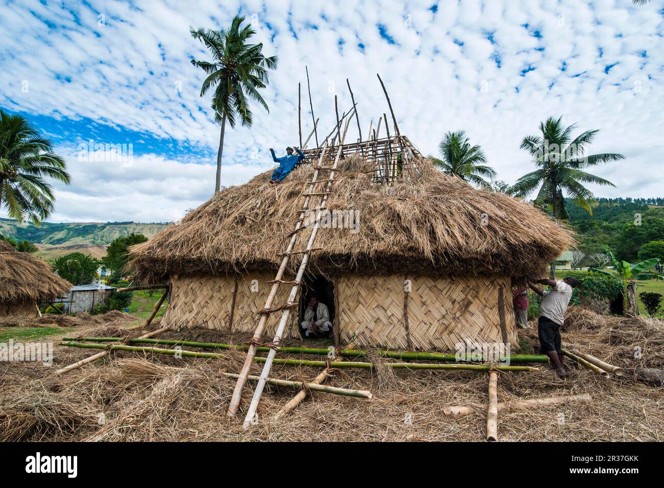 Navala village in the Highlands of Viti Levu, Fiji, South Pacific Stock ...
