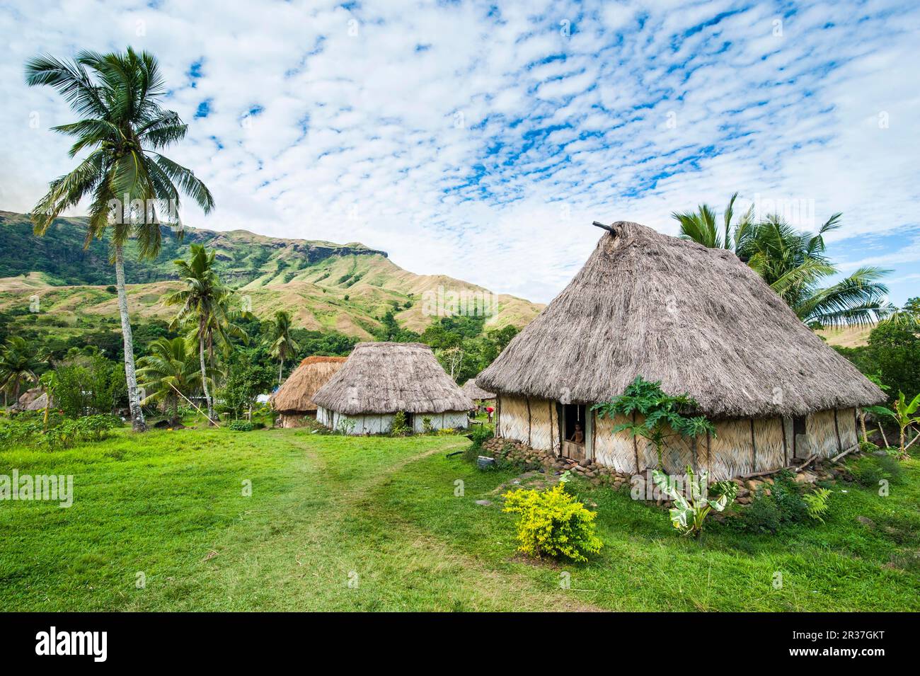 Navala village in the Highlands of Viti Levu, Fiji, South Pacific Stock ...