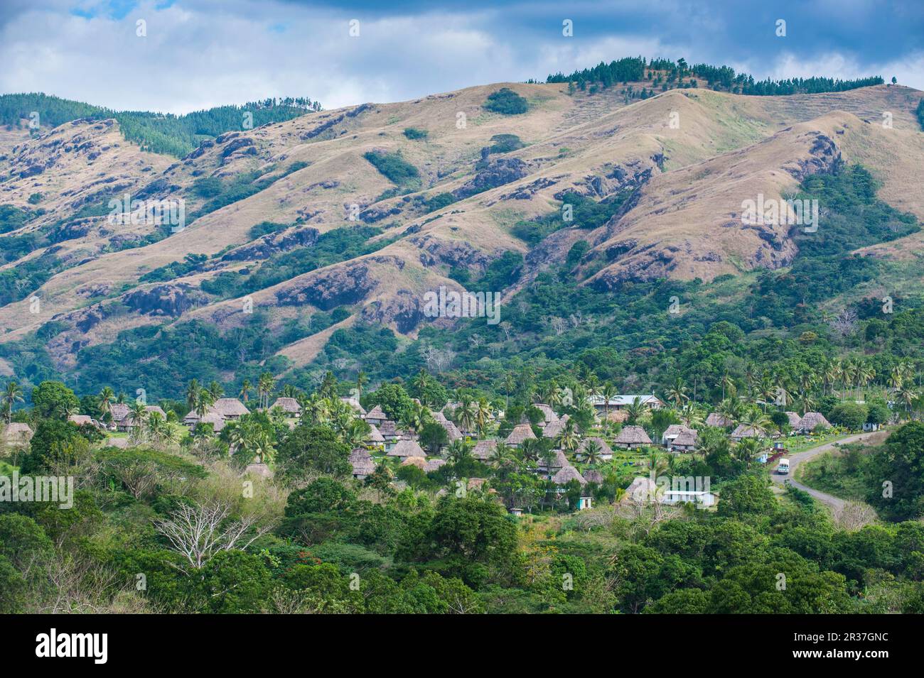 Navala village in the Highlands of Viti Levu, Fiji, South Pacific Stock ...