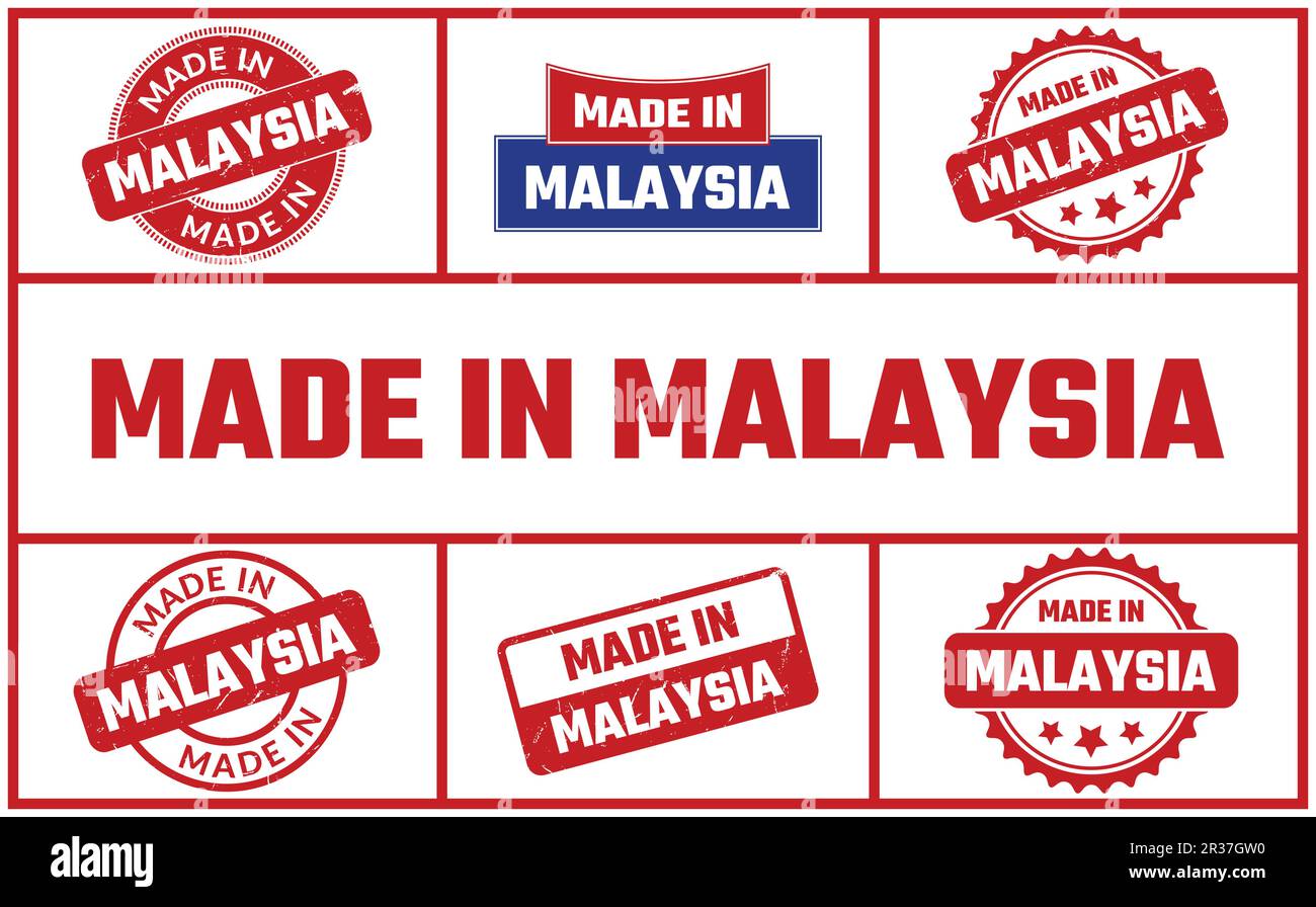 Made In Malaysia Rubber Stamp Set Stock Vector Image & Art - Alamy