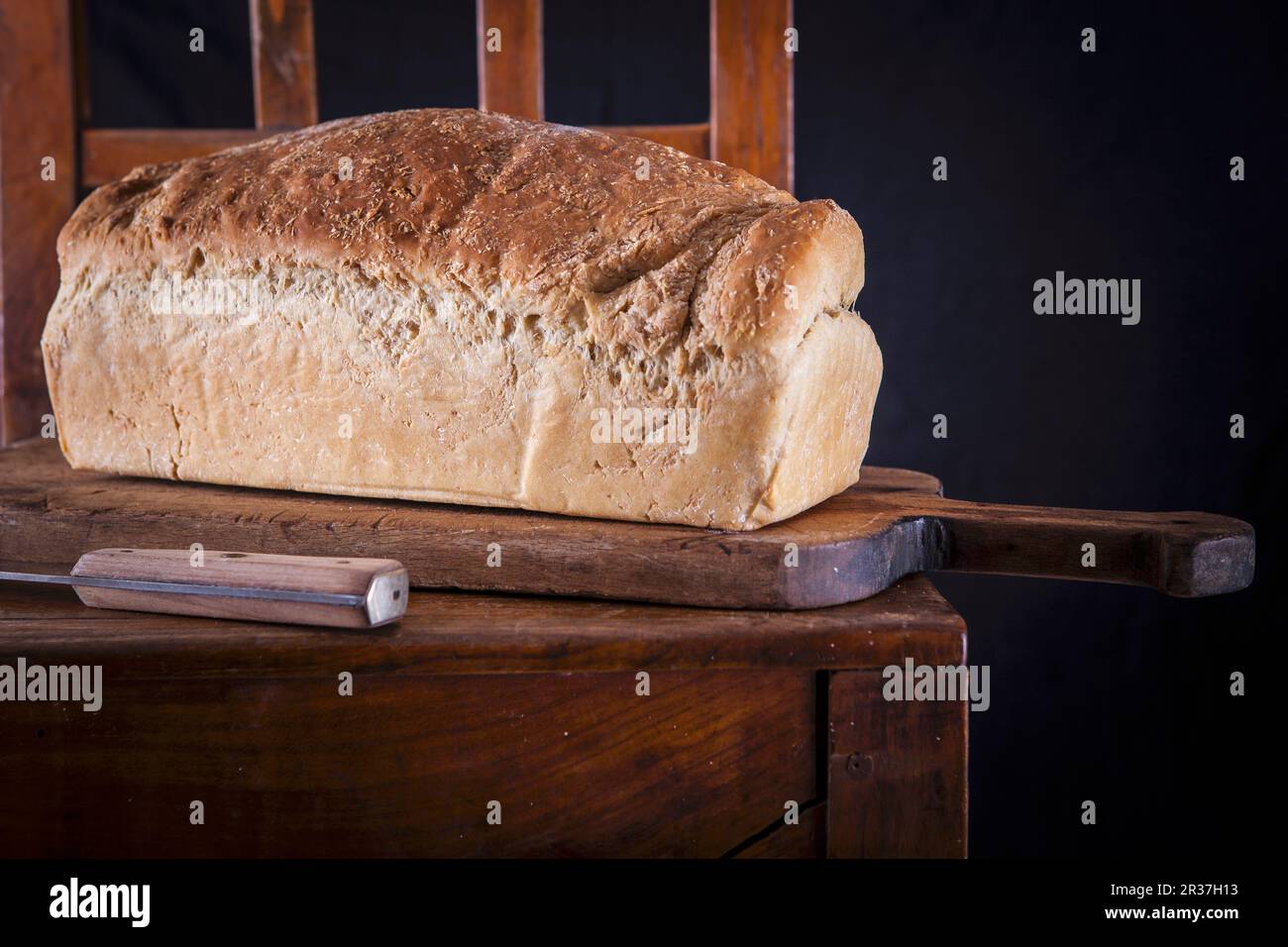 Coconut toast bread on a chopping board Stock Photo - Alamy