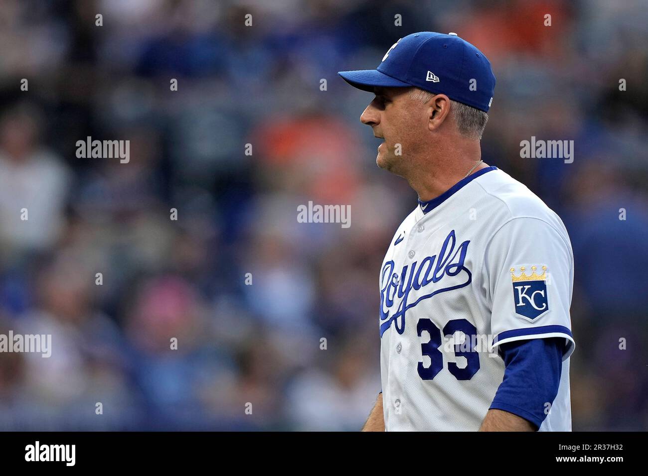 Kansas City Royals manager Matt Quatraro walks to the dugout after ...