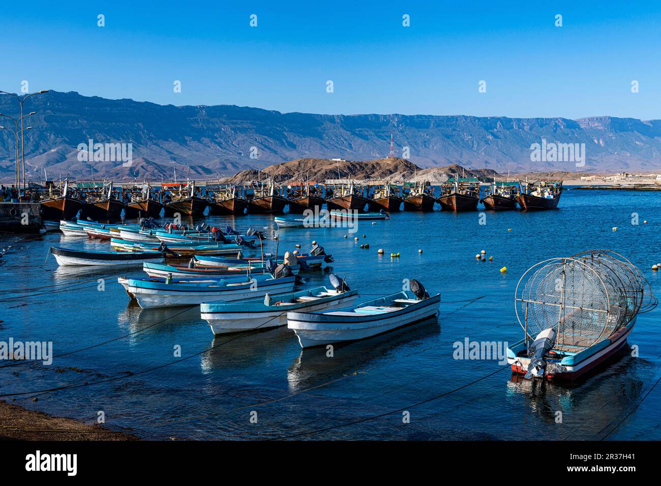 Fishing port of Mirbat with small fishing boats, Salalah, Oman Stock ...