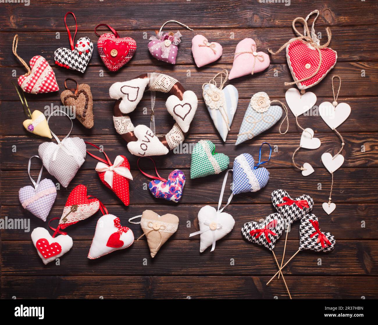 Variety of handmade hearts Stock Photo - Alamy