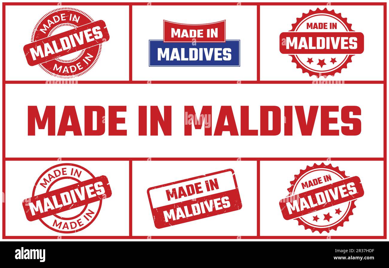 Made In Maldives Rubber Stamp Set Stock Vector Image & Art - Alamy