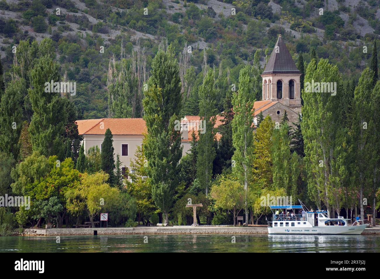 Roman Catholic Monastery, Visovac Island, Krka National Park, Sibenik-Knin, Dalmatia, Croatia ...