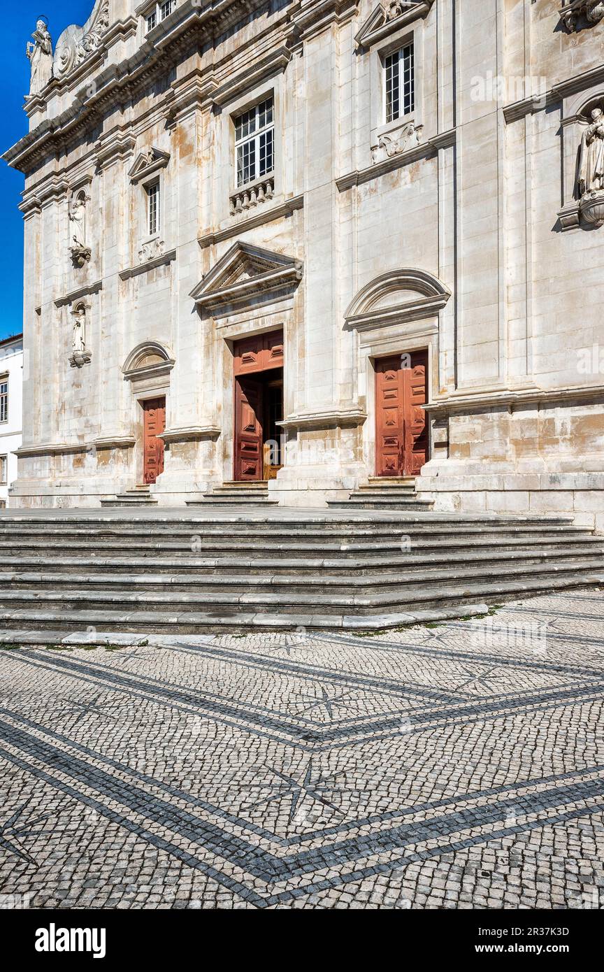 Facade of Se Nova Cathedral, Old Town of Coimbra, Beira Province ...