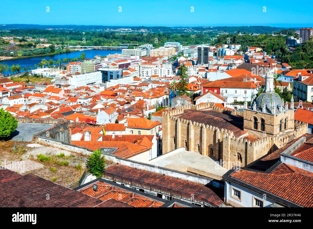 View of Se Velha Cathedral and the Old Town, Coimbra, Beira Province ...