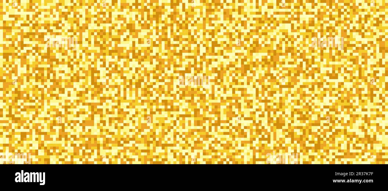 Seamless pixelated golden texture. Yellow noise grain pattern. Shining ...
