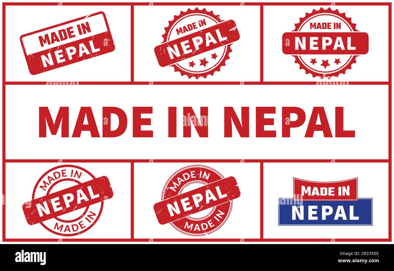 Made In Nepal Rubber Stamp Set Stock Vector Image & Art - Alamy