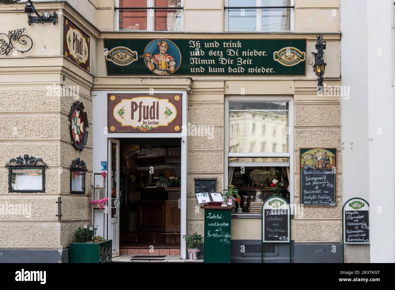 Traditional Pfudl Inn, Bermuda Triangle, Vienna, Austria Stock Photo ...