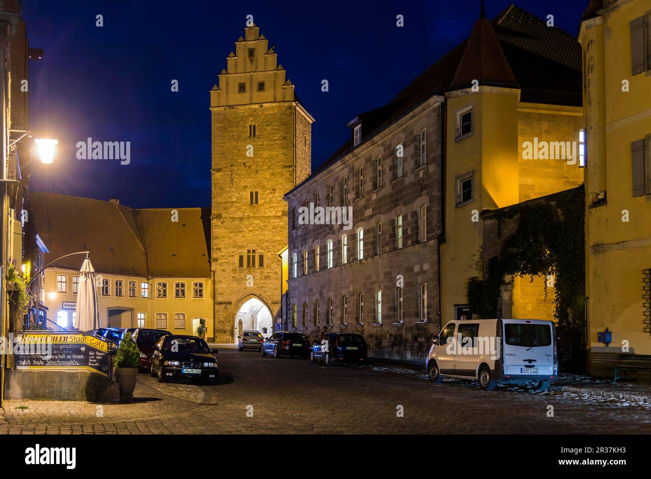 Rothenburger gate, Dinkelsbuehl, Middle Franconia, Bavaria, Germany ...