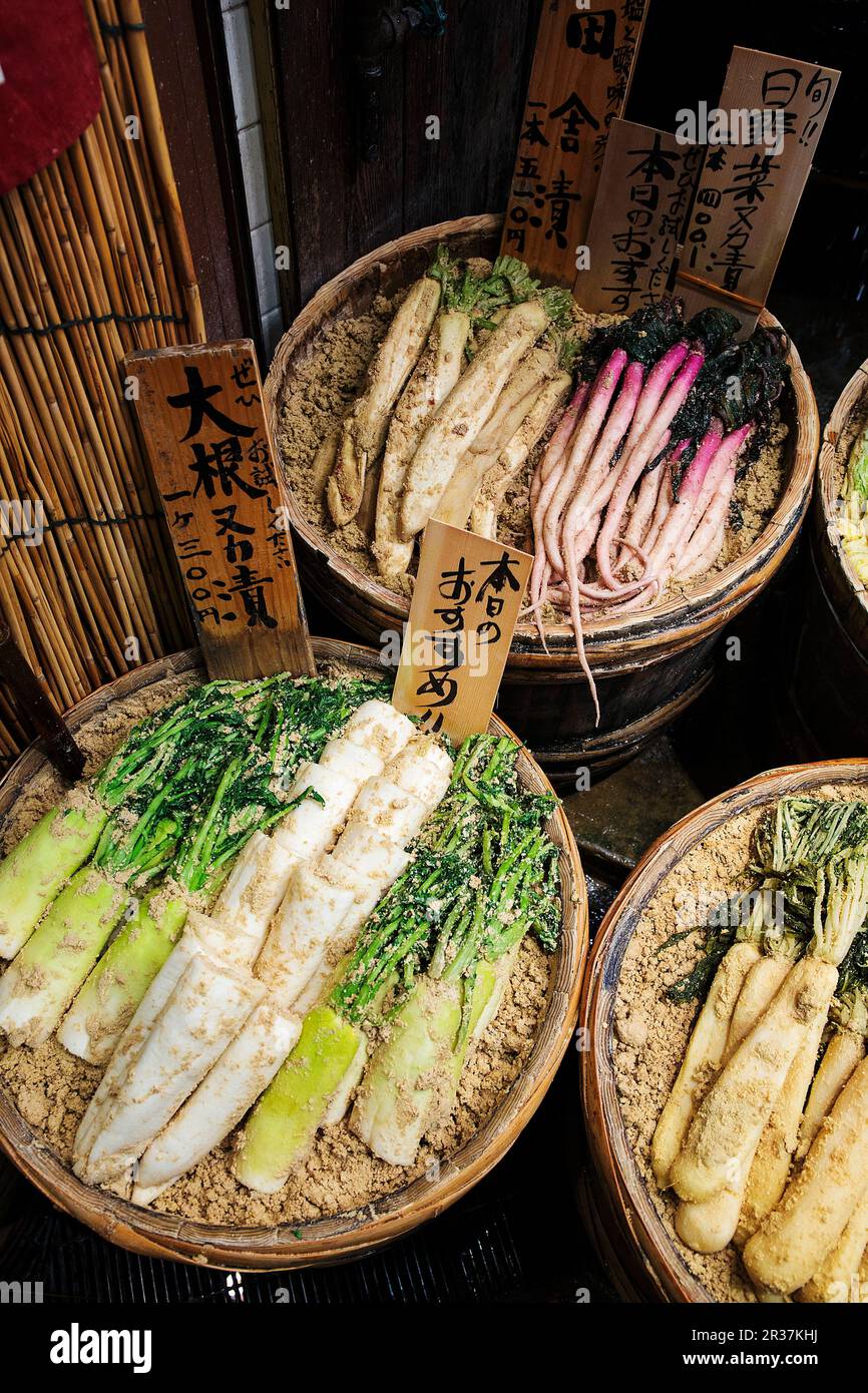 Nara Zuke (pickled vegetables, Japan) at a market Stock Photo - Alamy