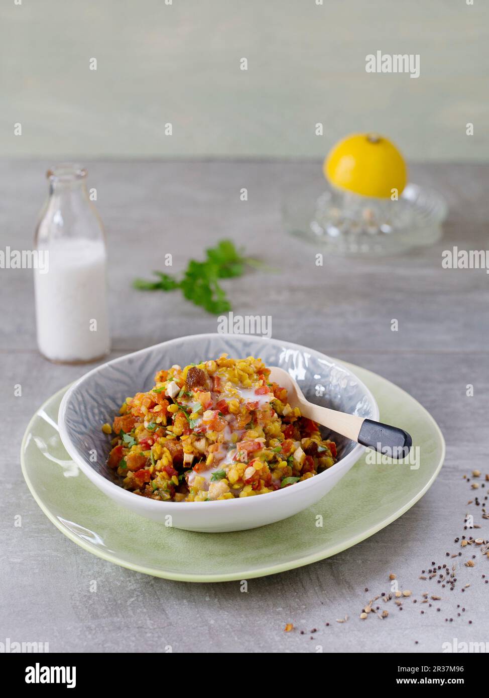Daal with coconut milk and lemon juice (India Stock Photo - Alamy