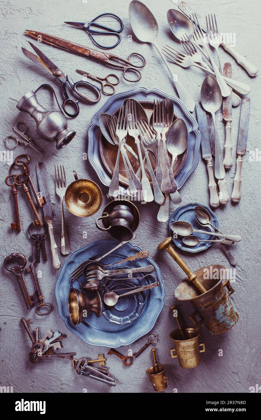 Vintage props collection Stock Photo - Alamy