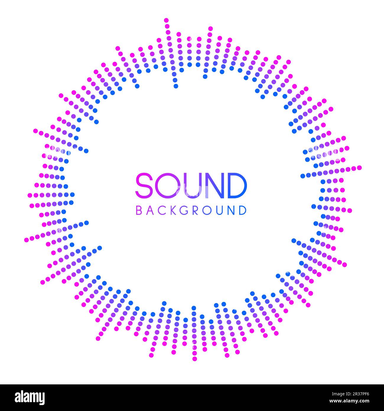 Circle sound wave visualisation. Dotted music player equalizer concept ...