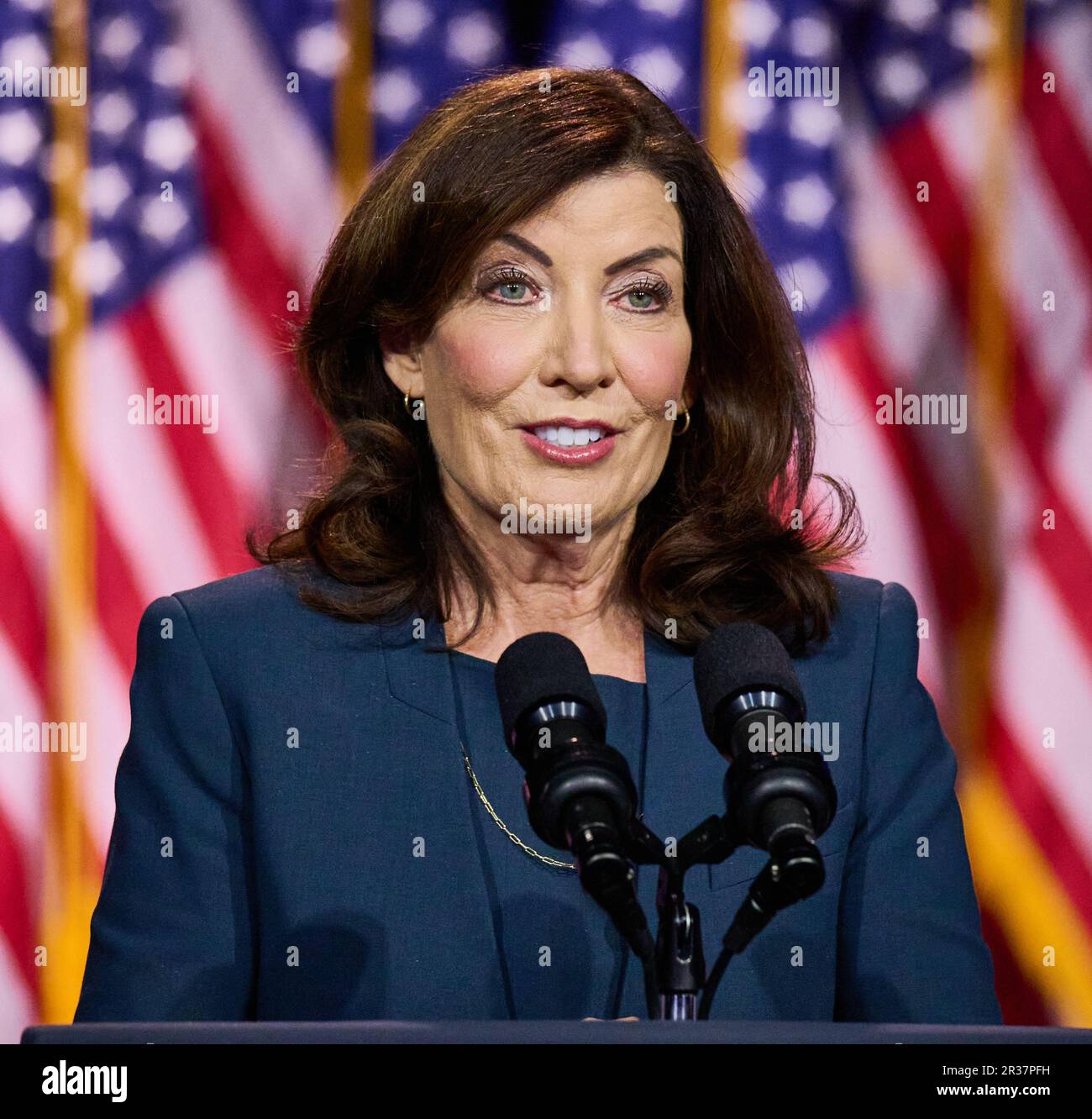 VALHALLA, NY, USA - MAY 10, 2023: Governor Kathy Hochul delivers ...
