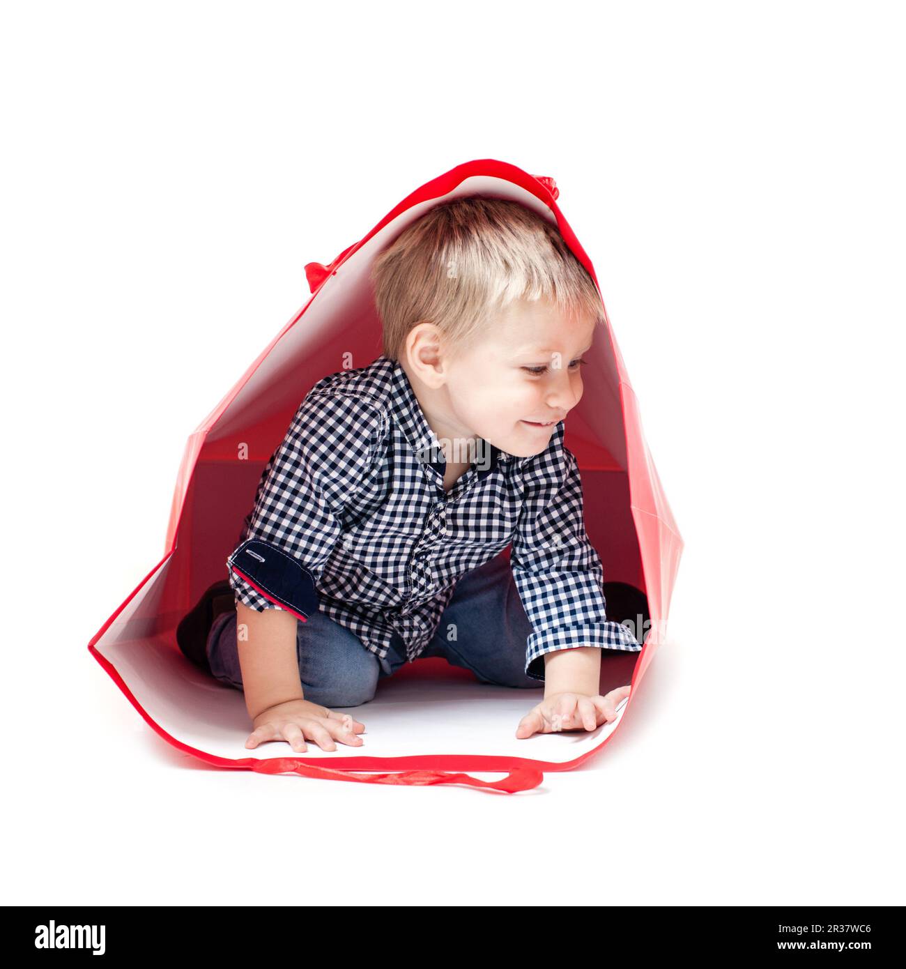 The boy inside packet Stock Photo - Alamy