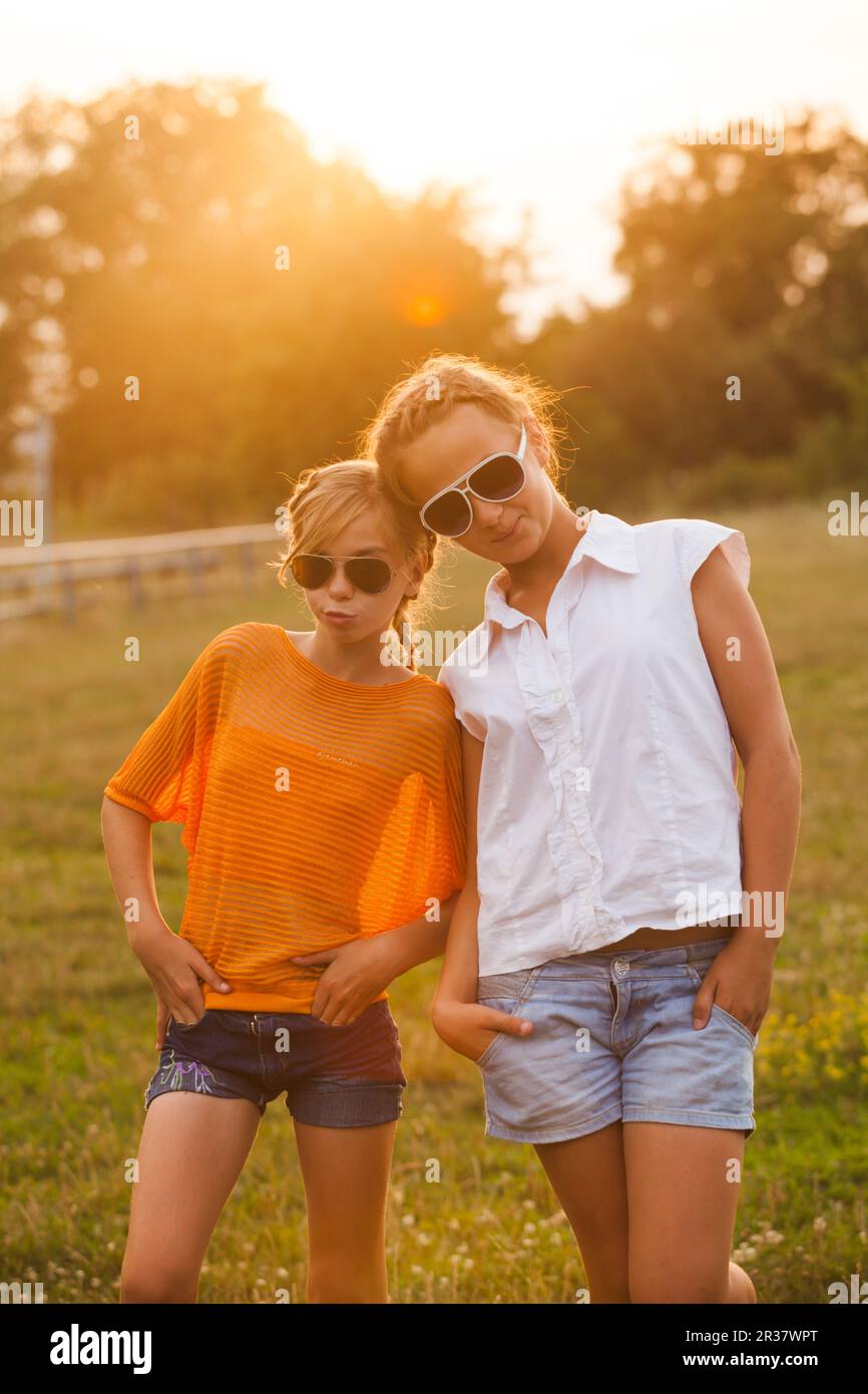 Two teenage girls Stock Photo - Alamy