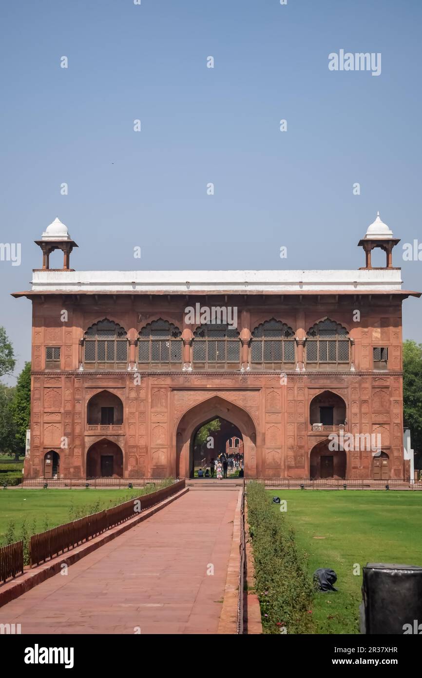 Architectural details of Lal Qila - Red Fort situated in Old Delhi ...