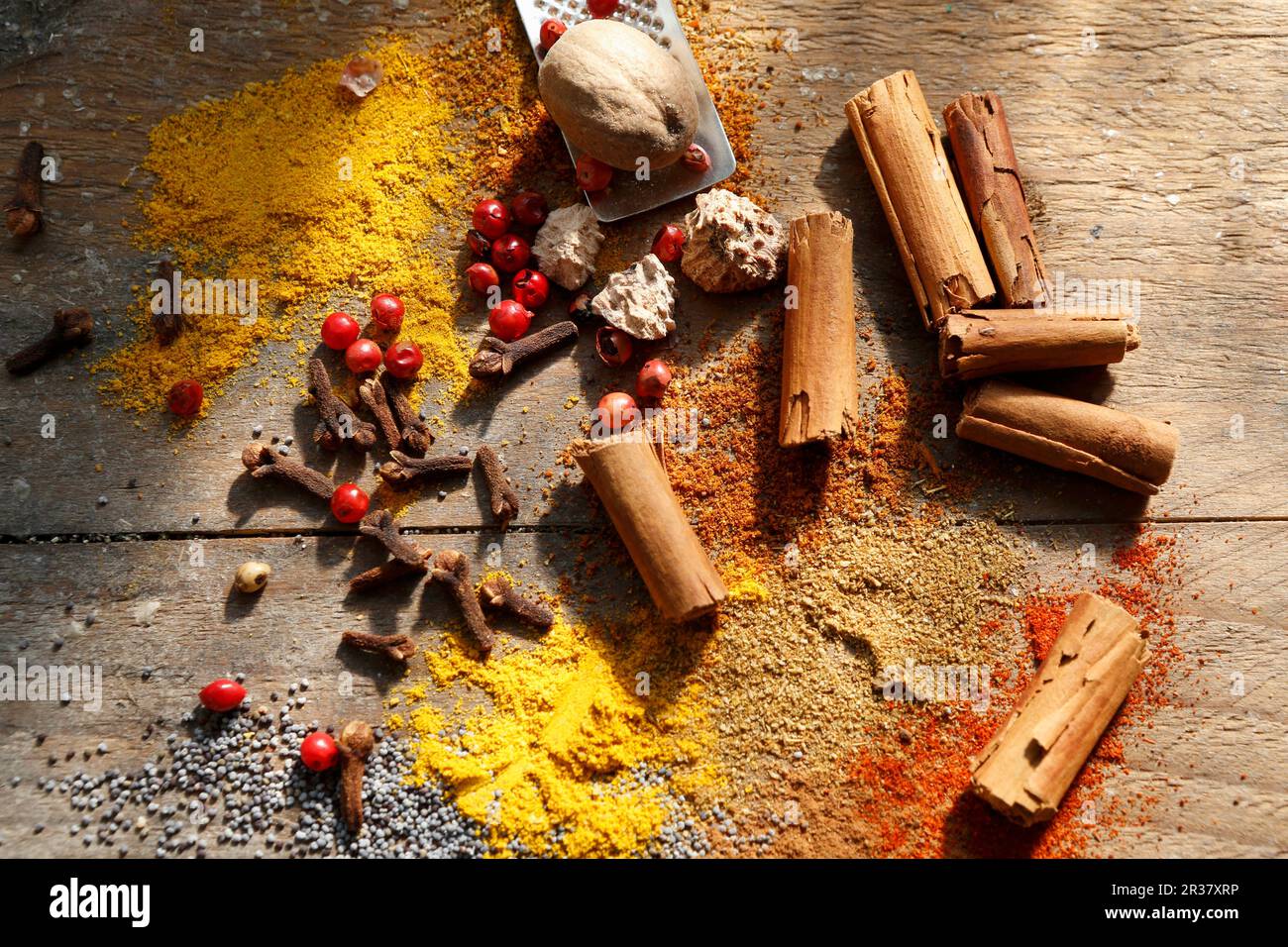Various spices on table hi-res stock photography and images - Alamy
