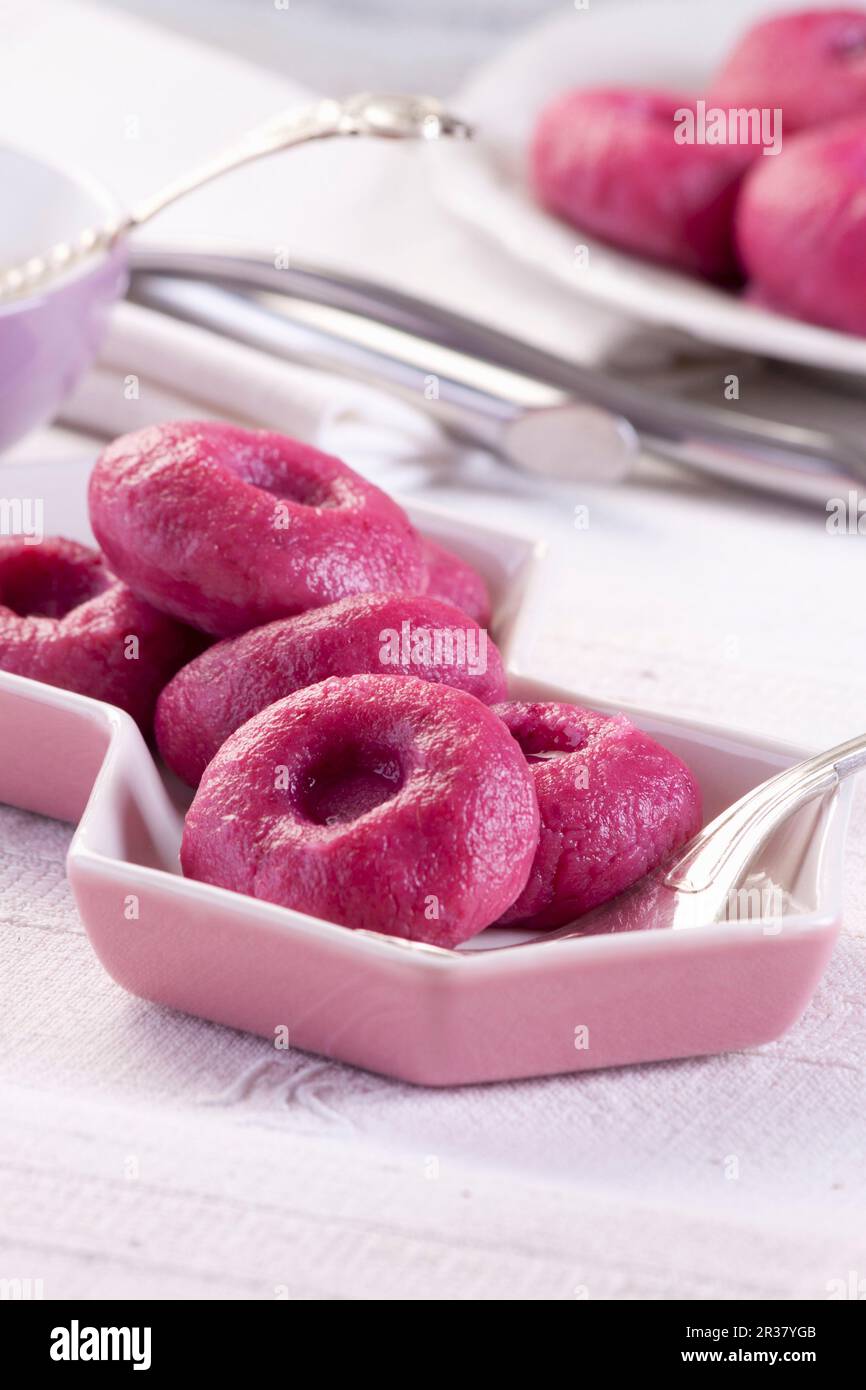 Potato and beetroot dumplings Stock Photo - Alamy