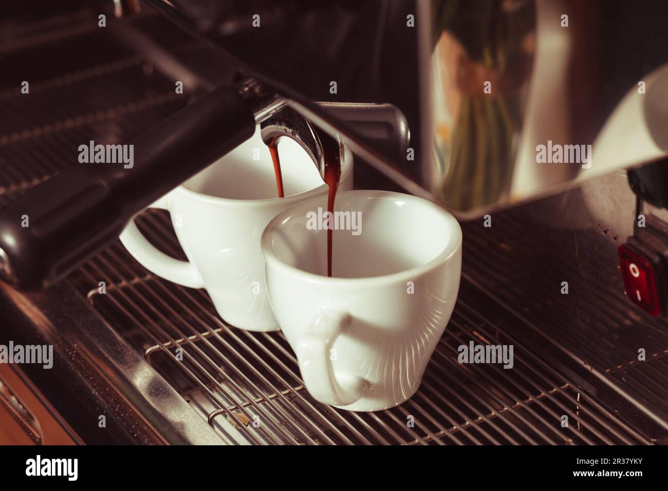 Two cups of coffee Stock Photo - Alamy