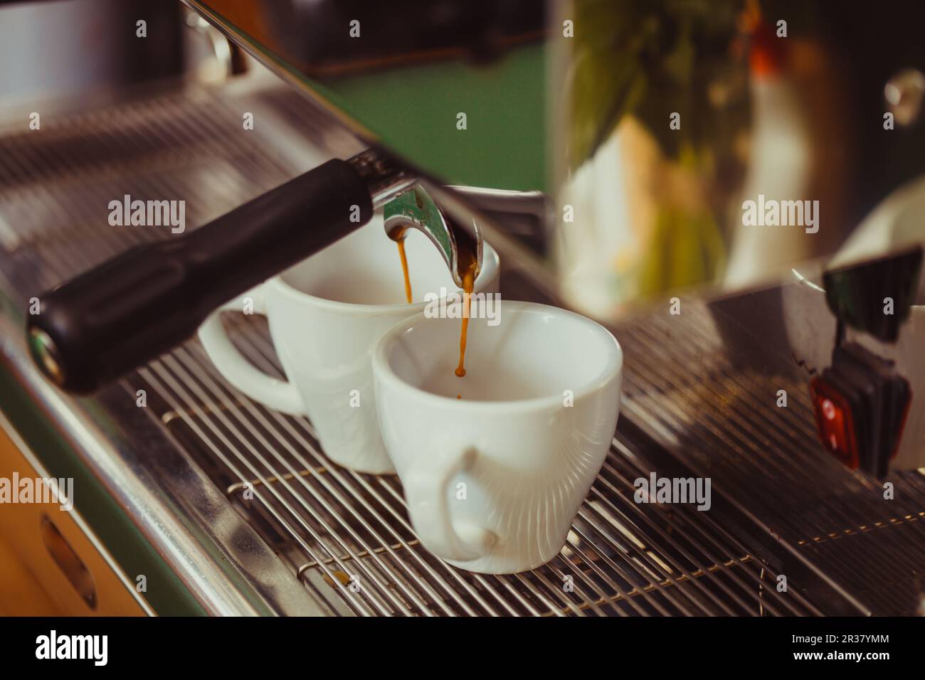 Two cups of coffee Stock Photo - Alamy