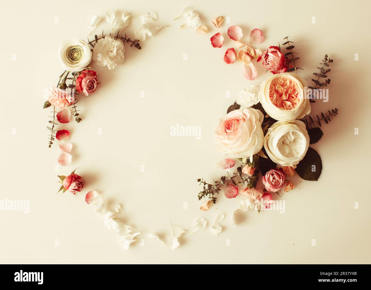 Floral wedding frame Stock Photo - Alamy