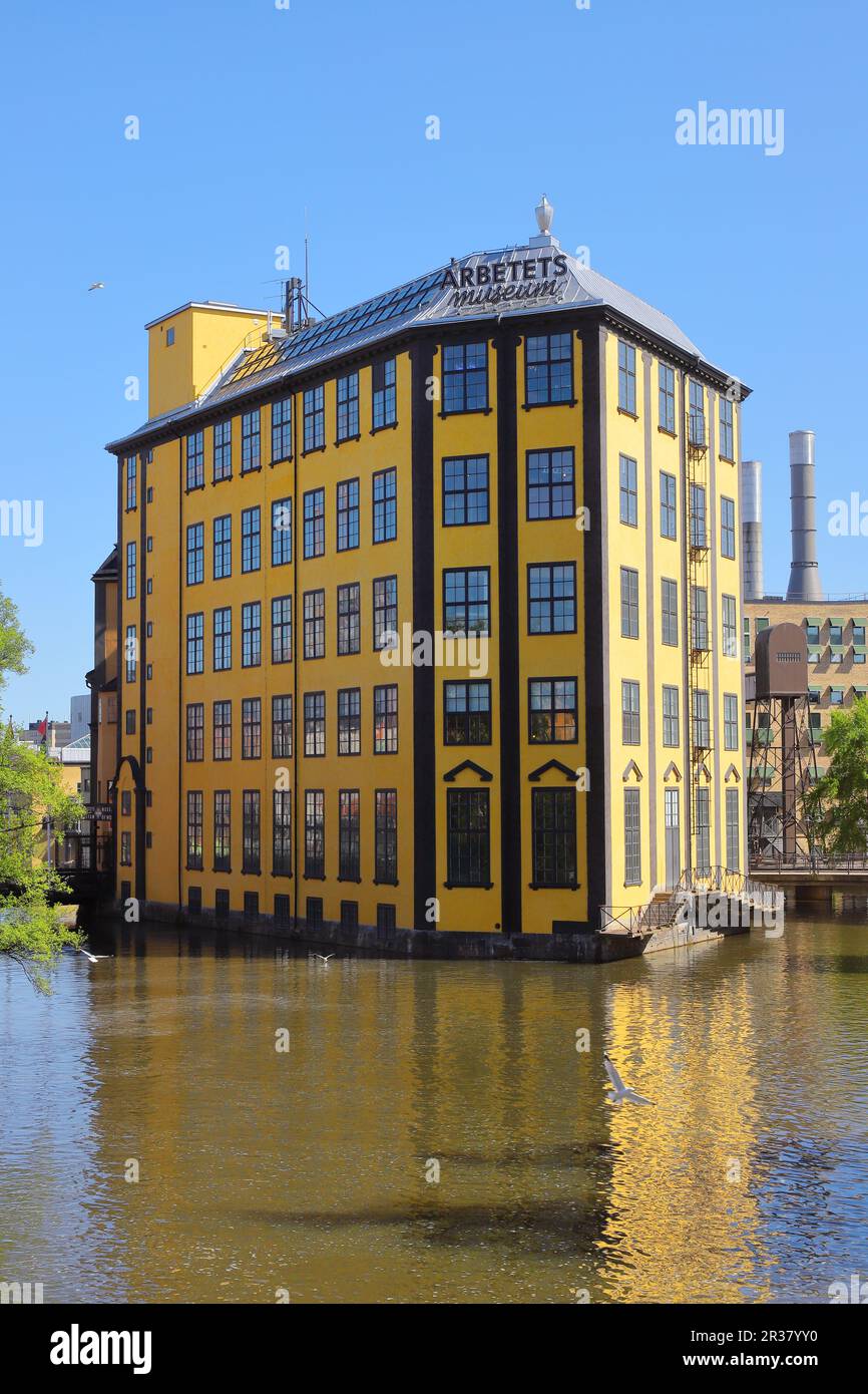 Norrkoping, Sweden - May 18, 2023: The Museum of Work in the yellow ...