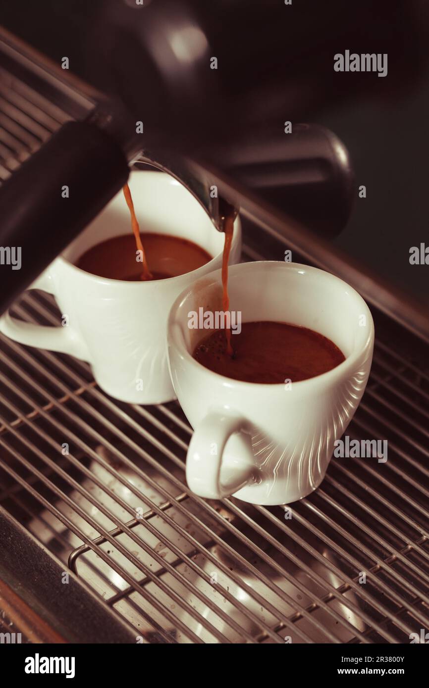 Two cups of coffee Stock Photo - Alamy