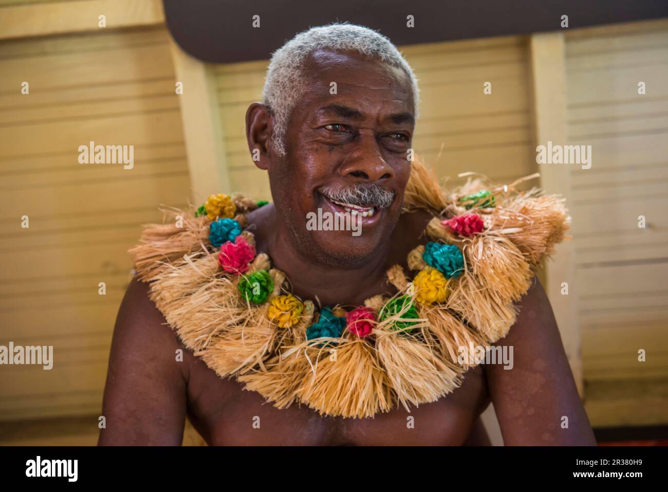 Man at Kava ceremony, Yanuya island, Mamanuca islands, Fiji Stock Photo ...