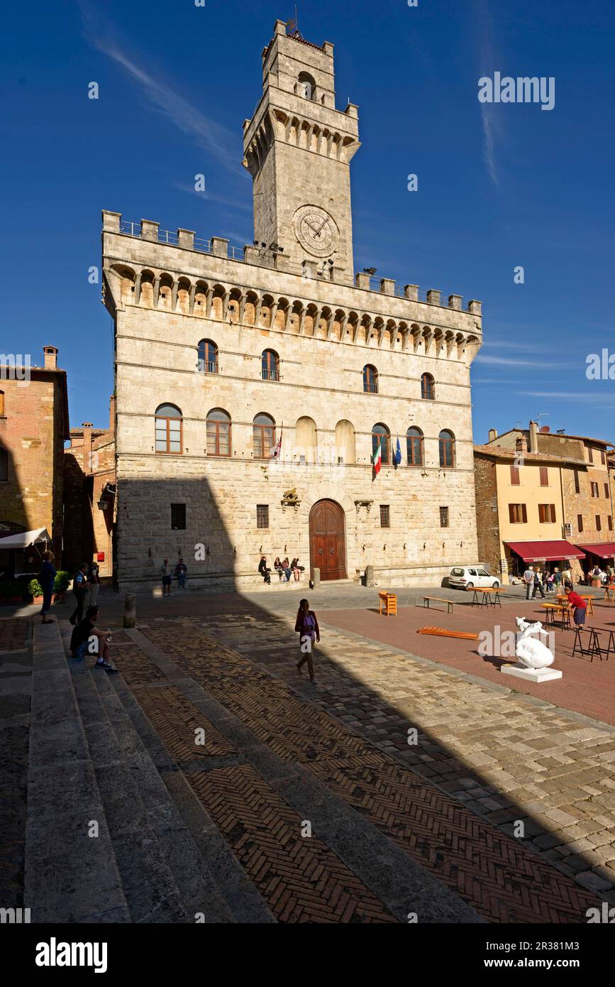 Europe, Tuscany, Montepulciano, Old Town Hall, Italy Stock Photo - Alamy