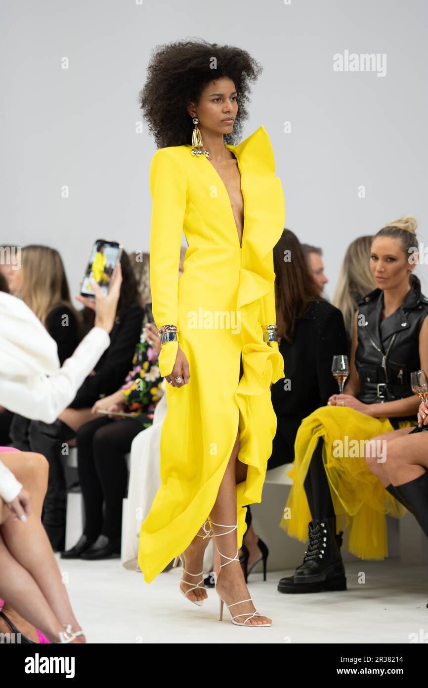 A model walks the runway during the MARIAM SEDDIQ show during the ...