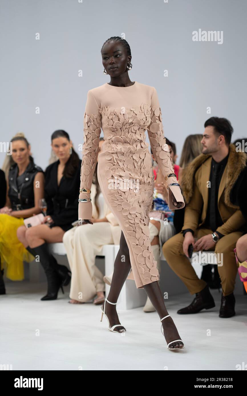 A model walks the runway during the MARIAM SEDDIQ show during the ...